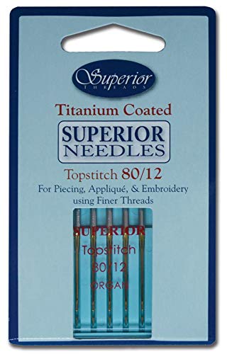 Superior Threads - Titanium-Coated Topstitch Needles #80/12-5 Count ...