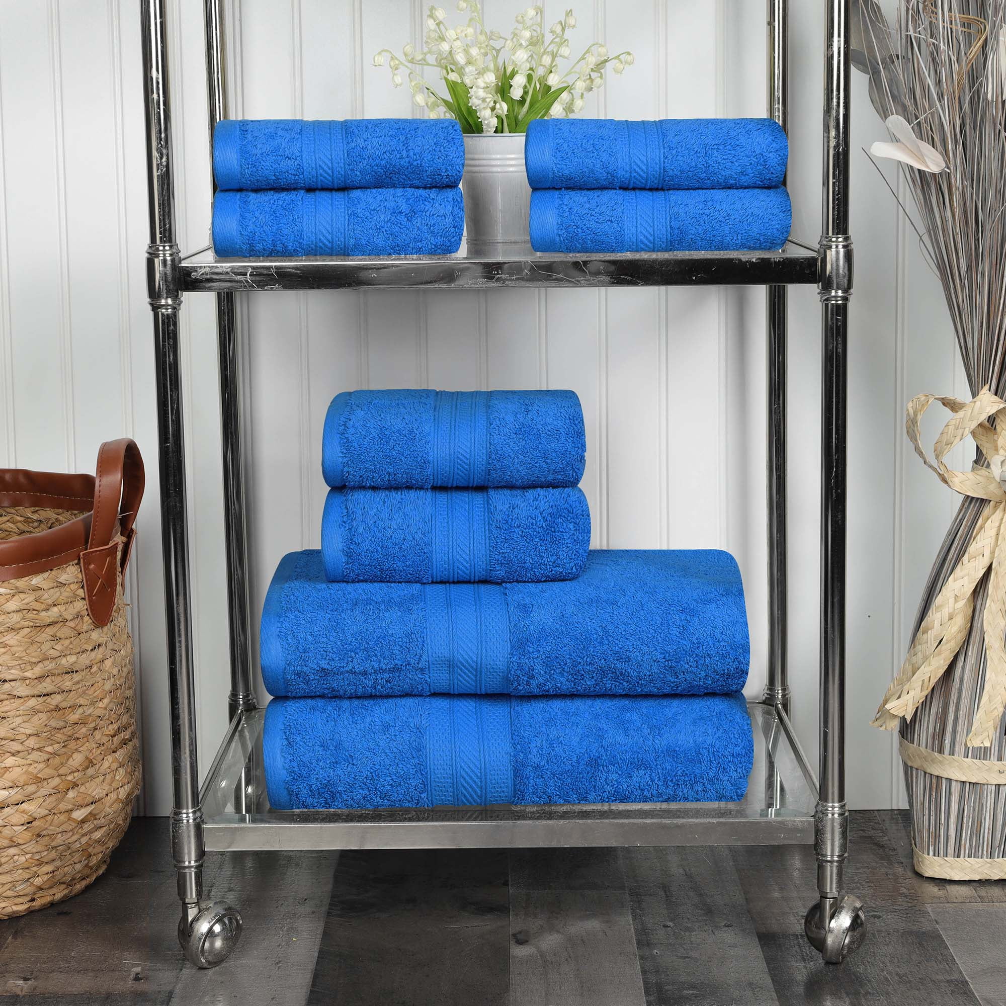 Superior Atlas Cotton Heavyweight 8 Piece Towel Set, Allure - Walmart.com