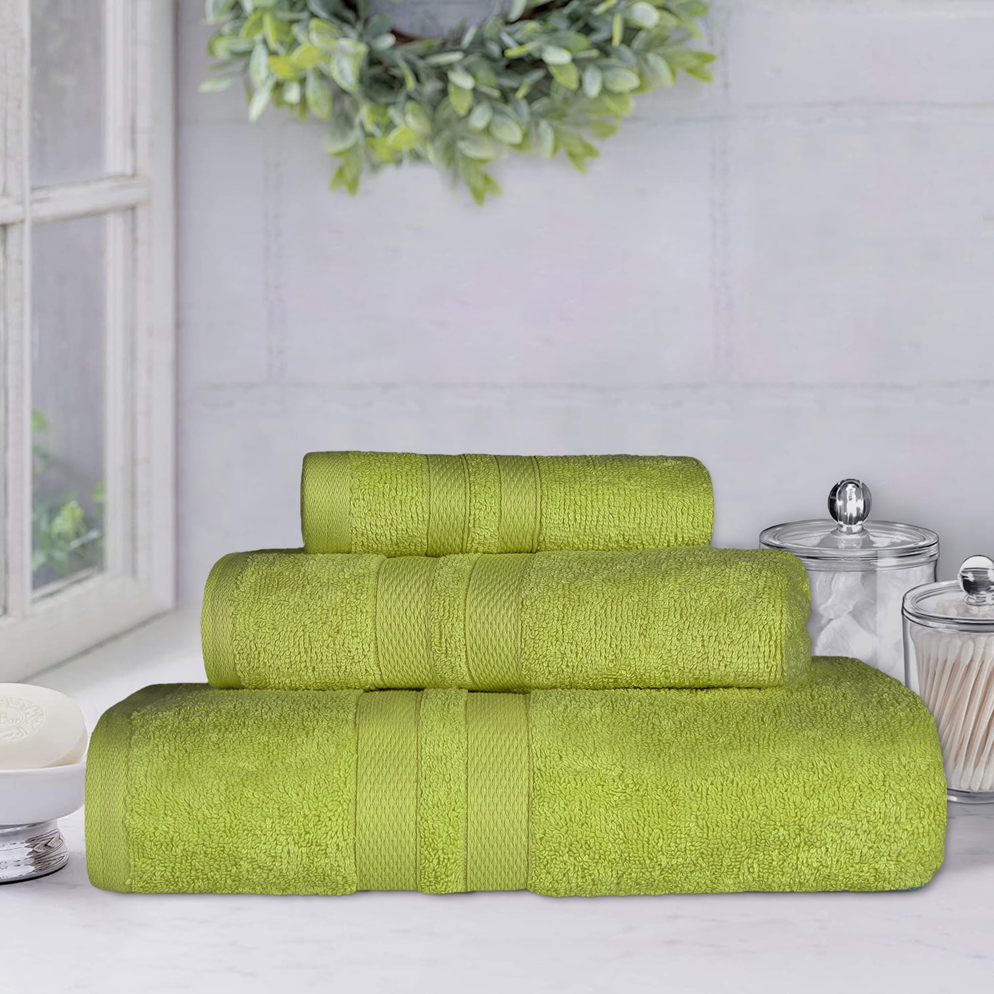 Superior Ultra Soft Cotton Solid 3-Piece Towel Sets, Celery - Walmart.com