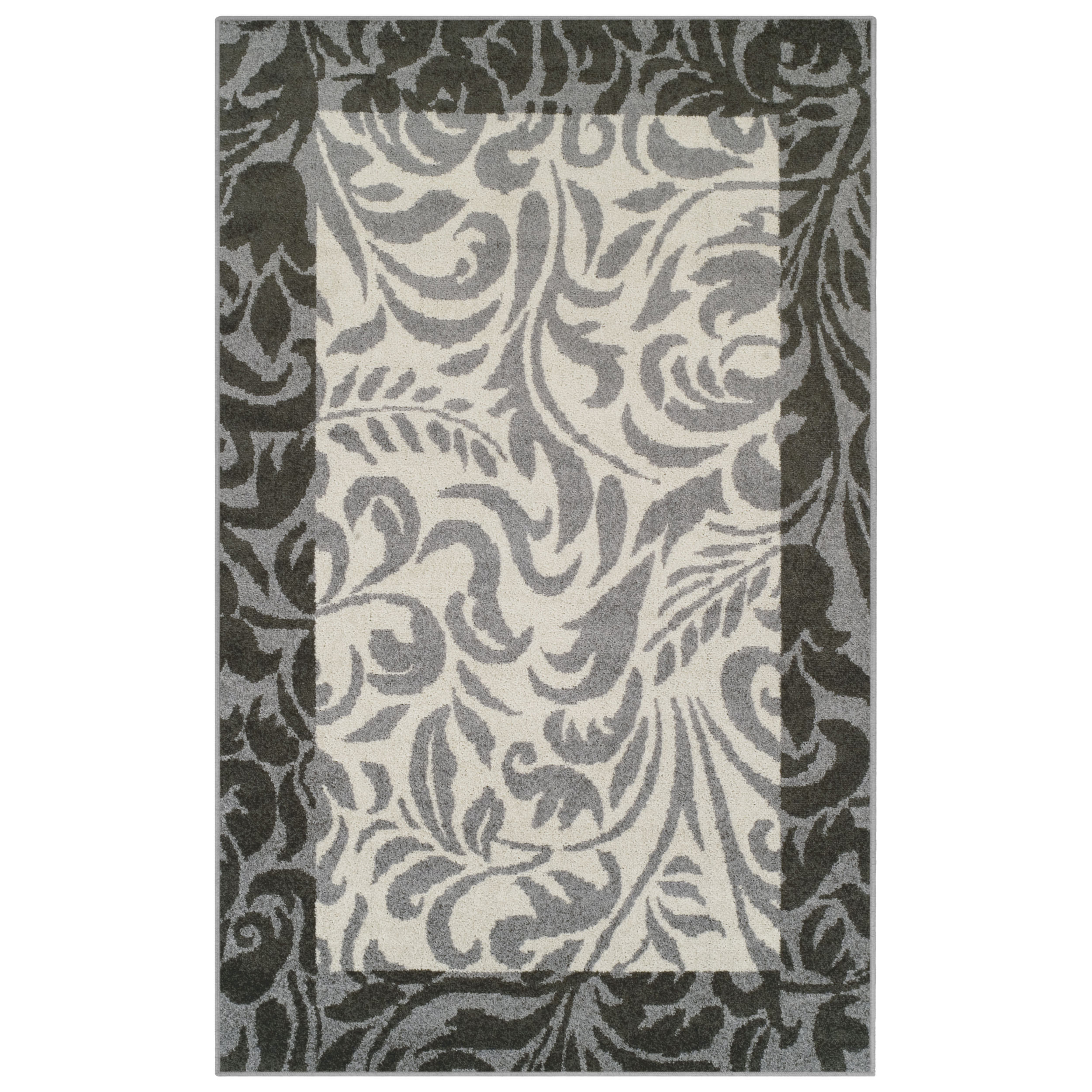 SAFAVIEH Florida Doug Floral Vines Shag Area Rug, Grey, 11' x 15 ...