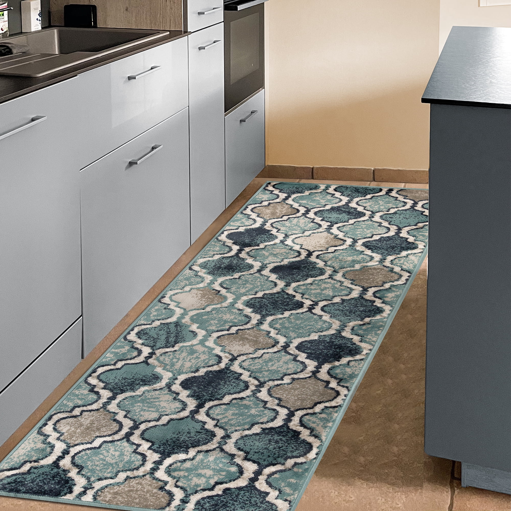 Superior Viking Trellis Indoor Area Rug Runner, 2'7" x 10', Deep Royal ...