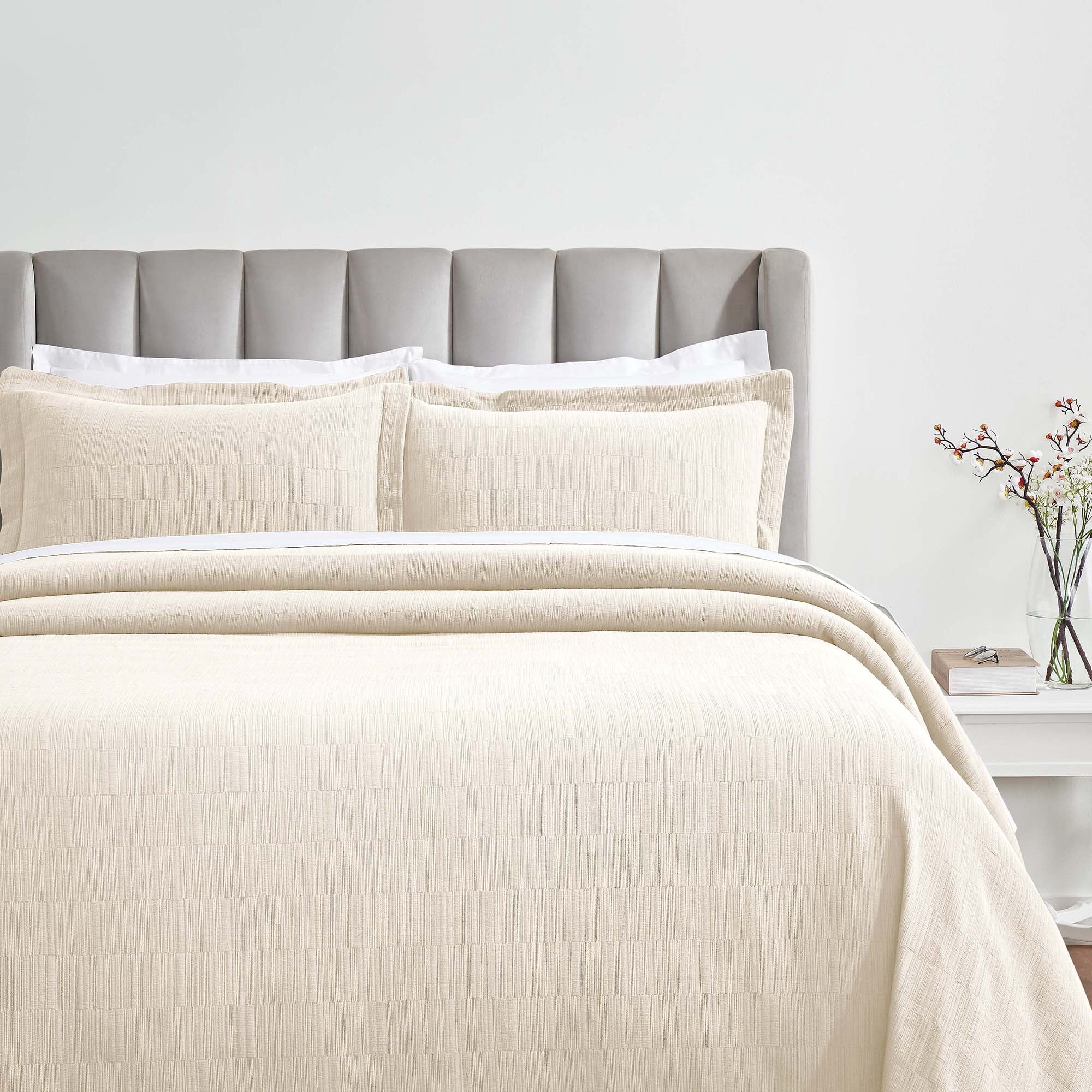 Superior Zenith Cotton Matelasse Bedspread Set, King, Ivory - Walmart.com