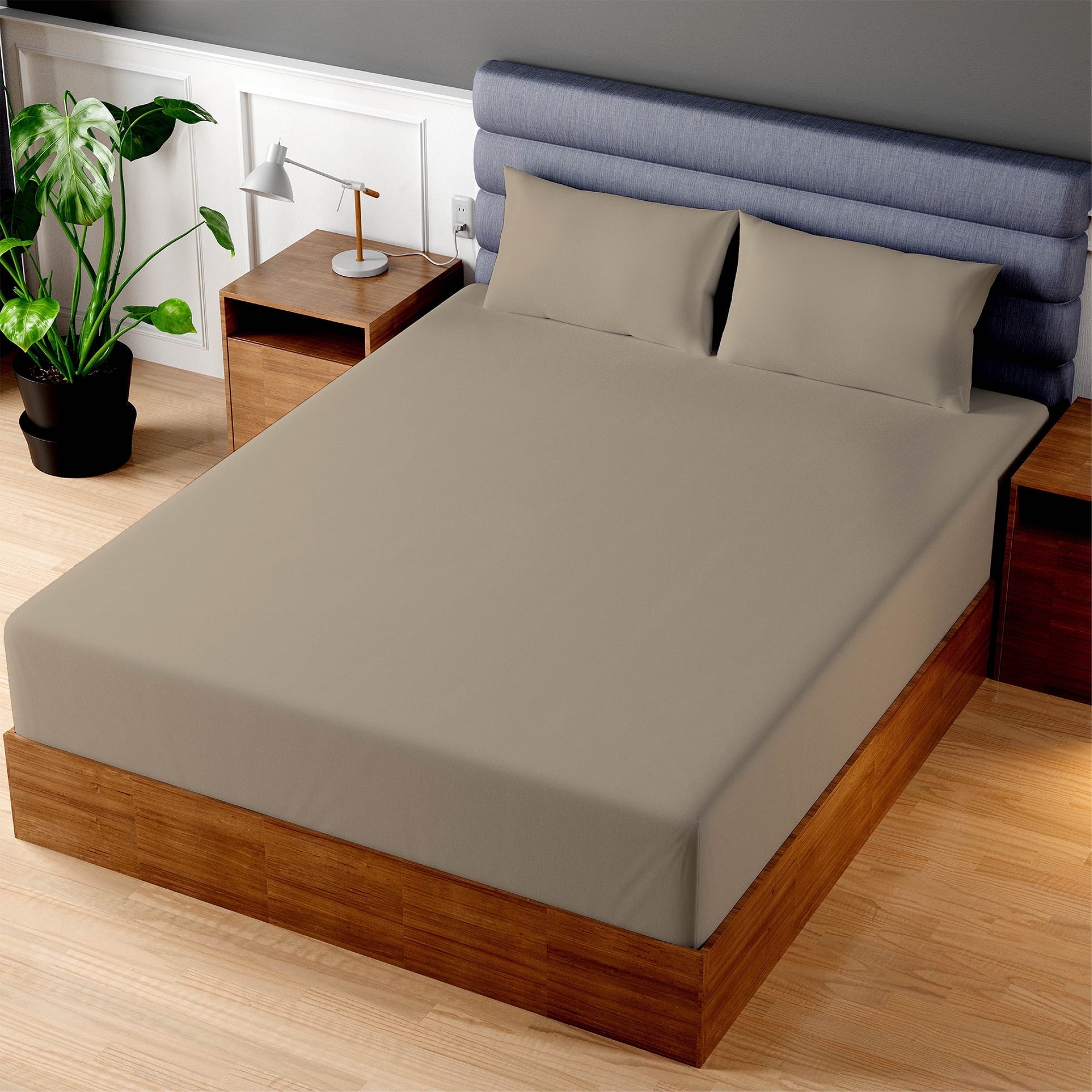 Superity Linen Fitted Sheet - 100% Cotton Queen Size Mattress Cover ...