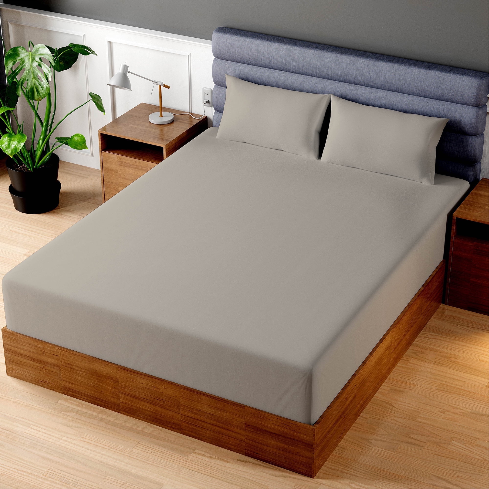 Superity Linen Fitted Sheet - 100% Cotton Twin Size Mattress Cover ...