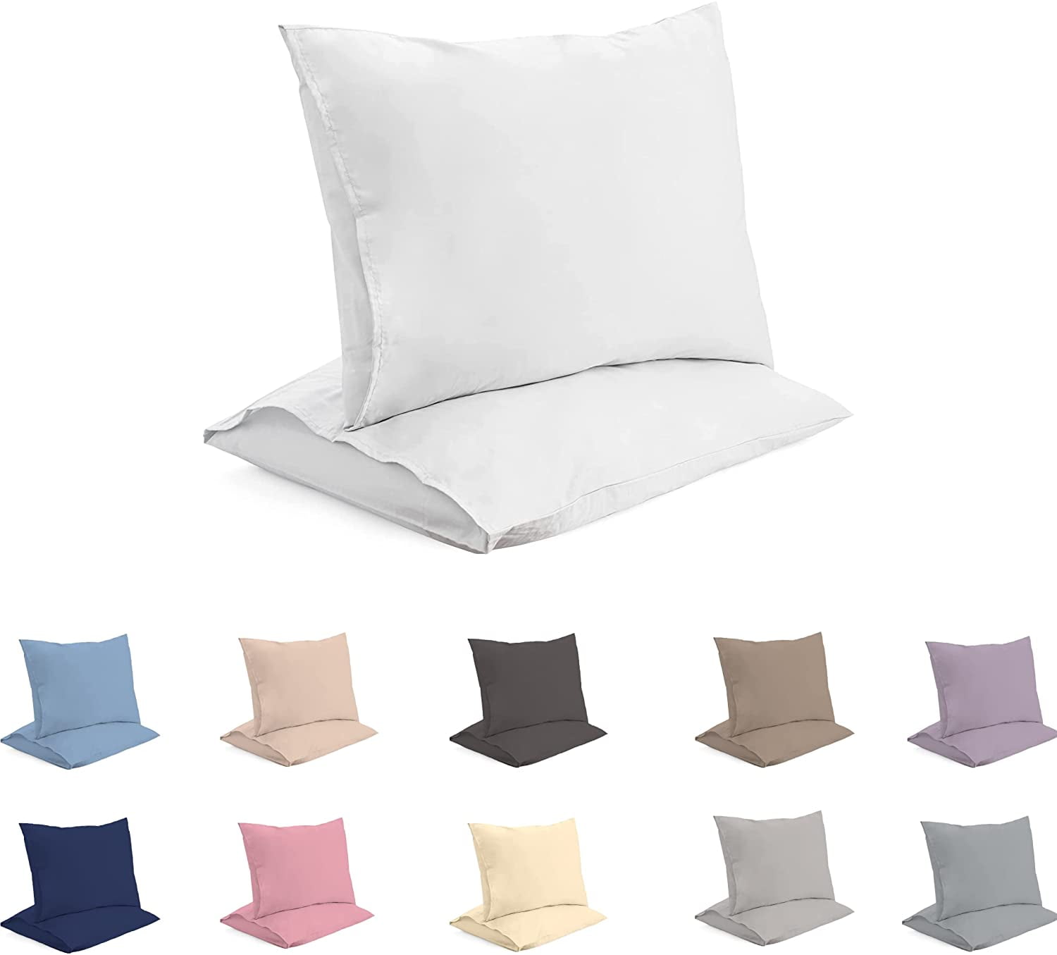 Superity Linen Pillow Cases King Size - Envelope Enclosure - 2 Pack ...