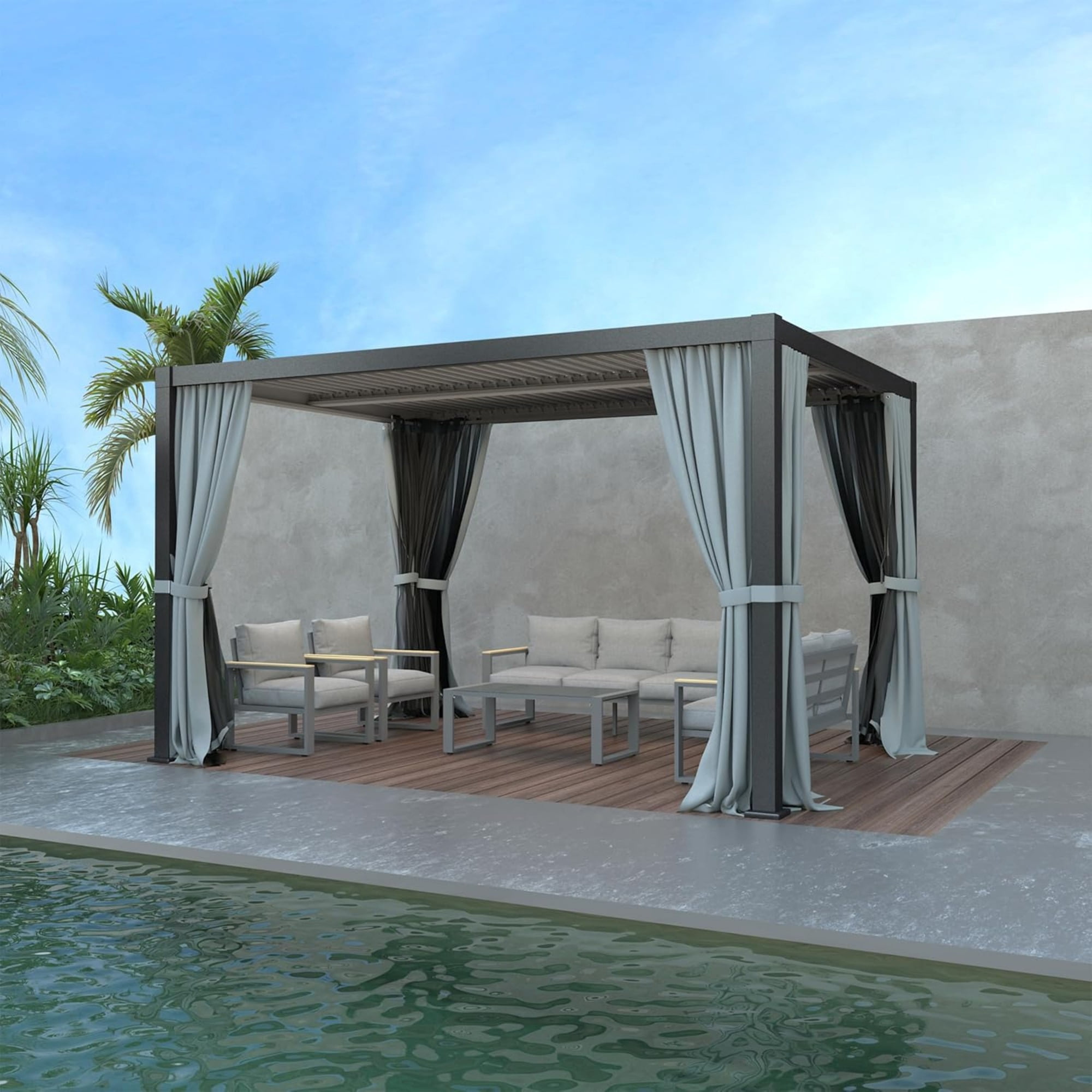 Superjoe 10'x13' Adjustable Louvered Pergola, Heavy-Duty Aluminum ...