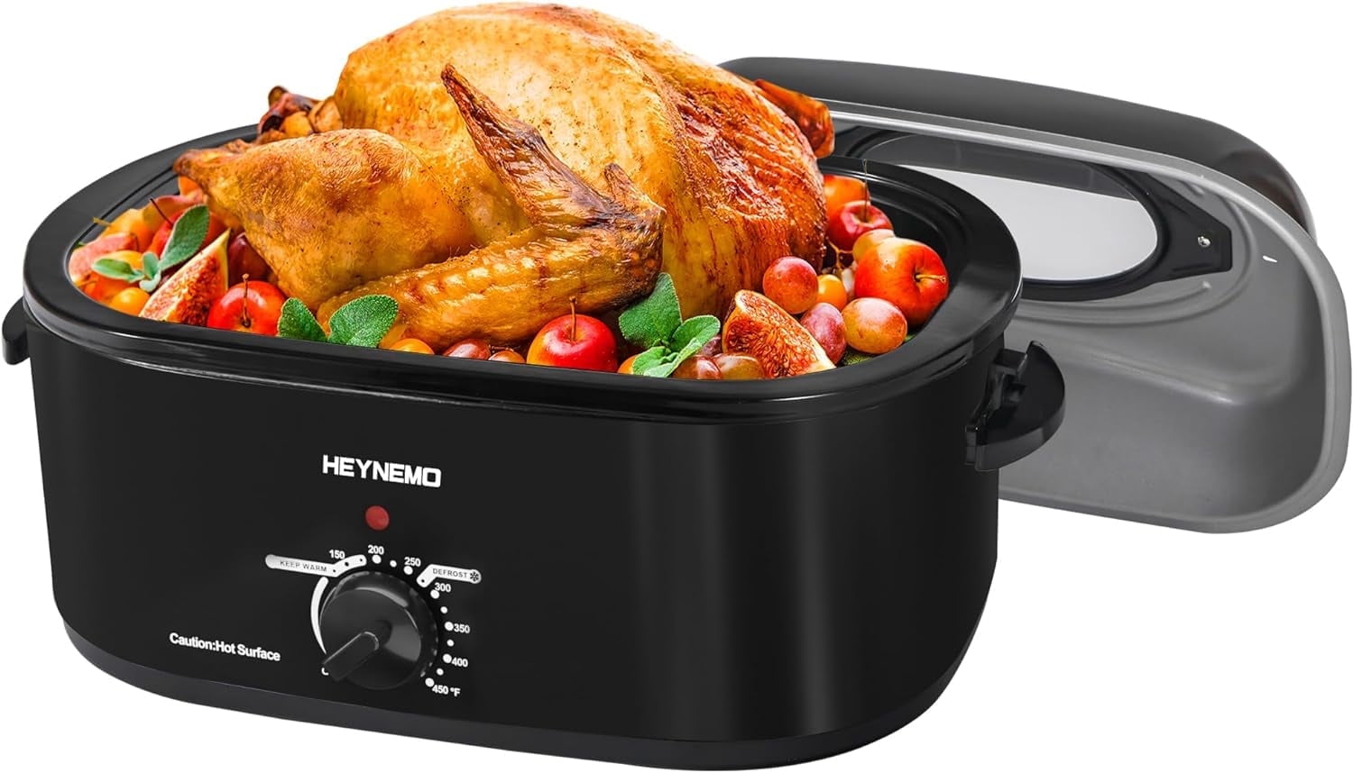 Superjoe 24 Quart Roaster Oven with Self-Basting Lid, Electric Turkey ...