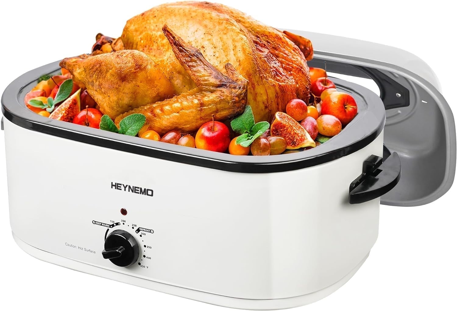 Superjoe 26 Quart Electric Roaster Oven, Self-Basting Lid, Adjustable ...