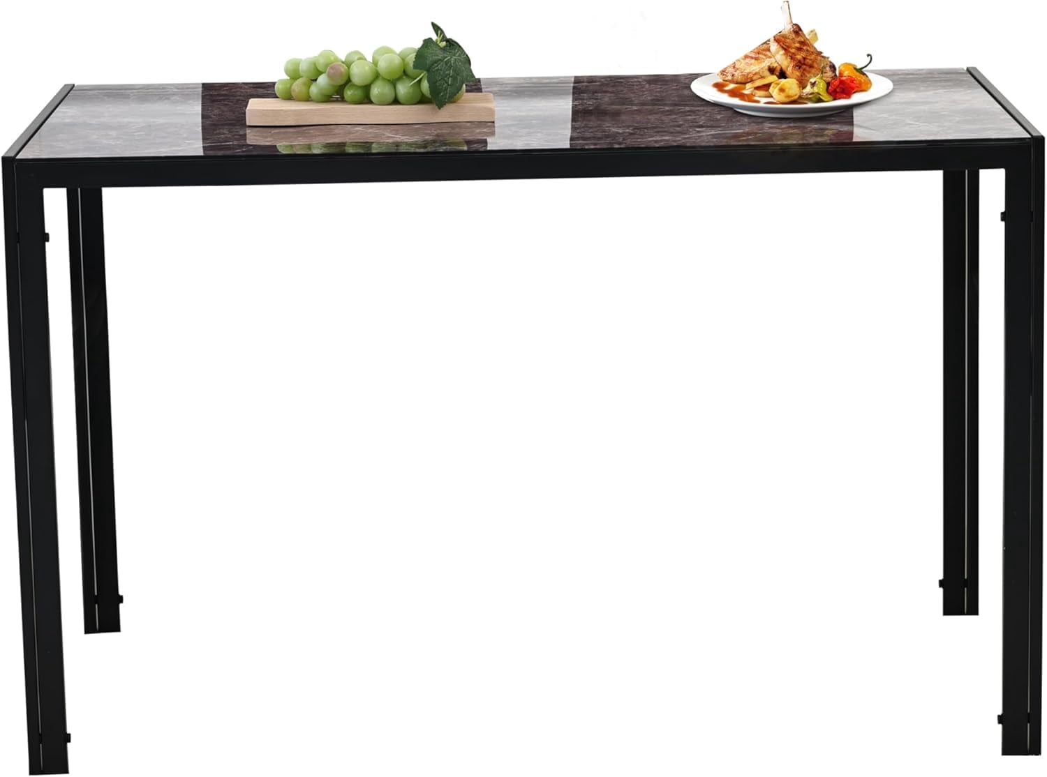 Superjoe 47" Dining Table for 2-4People, Industrial Glass Style ...