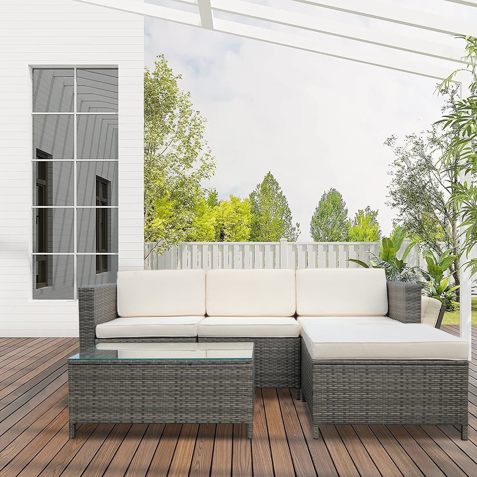 Superjoe 5 Pcs Outdoor Patio Conversation Furniture Sets PE Wicker ... Superjoe 5 Pcs Outdoor Patio Conversation Furniture Sets PE Wicker ...