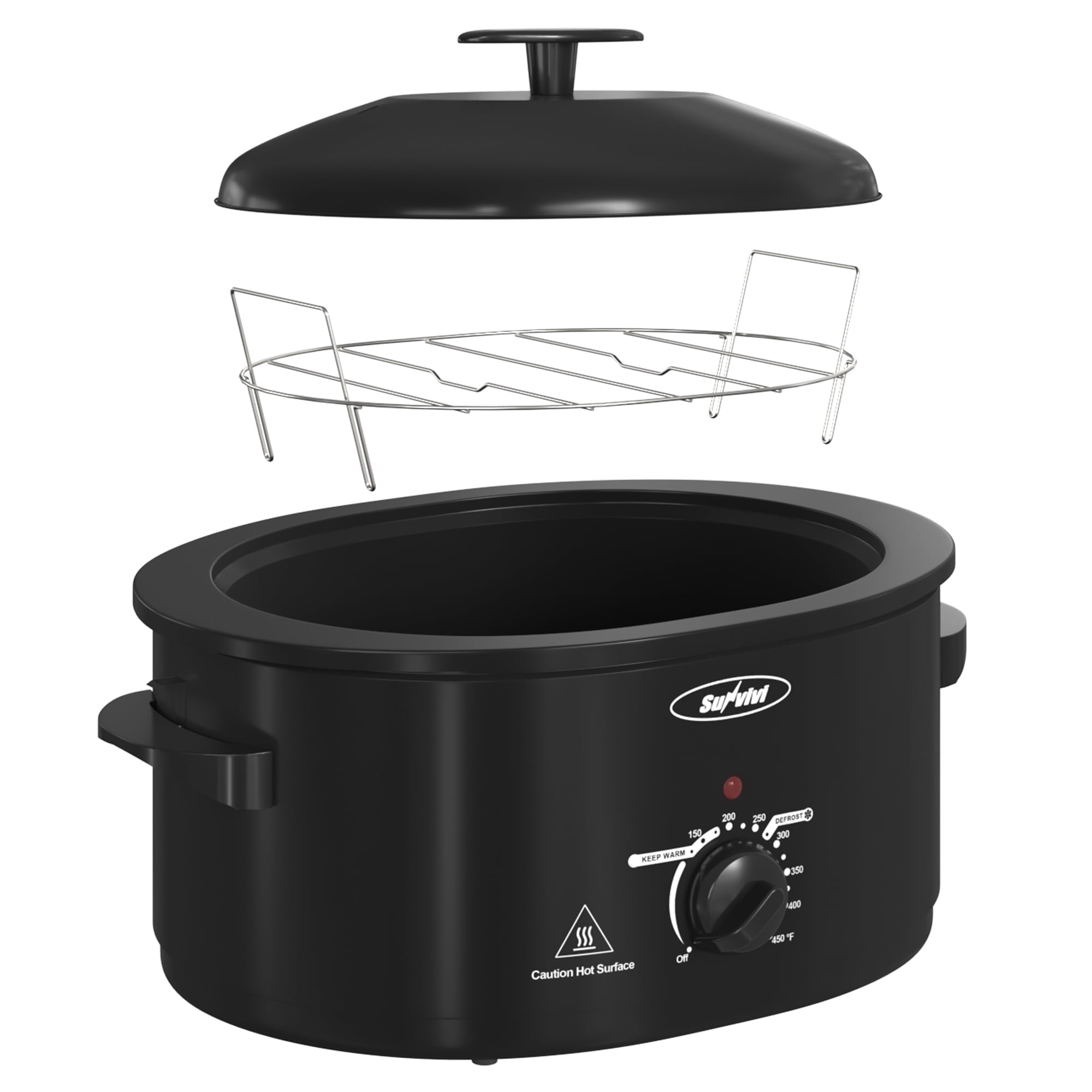 Superjoe 8 QT Electric Roaster Oven with Self-Basting Lid, Turkey ...