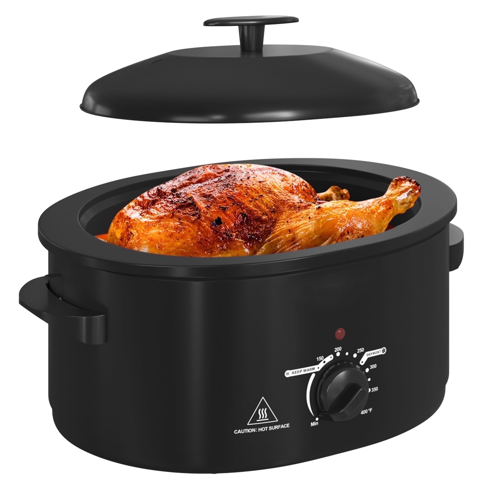 Superjoe 8 QT Electric Roaster Oven, Self-Basting Lid, Defrost, Warm ...