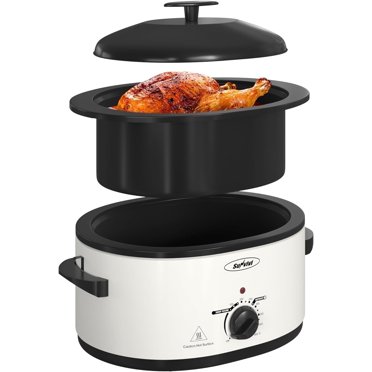 SUNVIVI 20 Quart Turkey Electric Roaster Oven with Self-Basting Lid ...