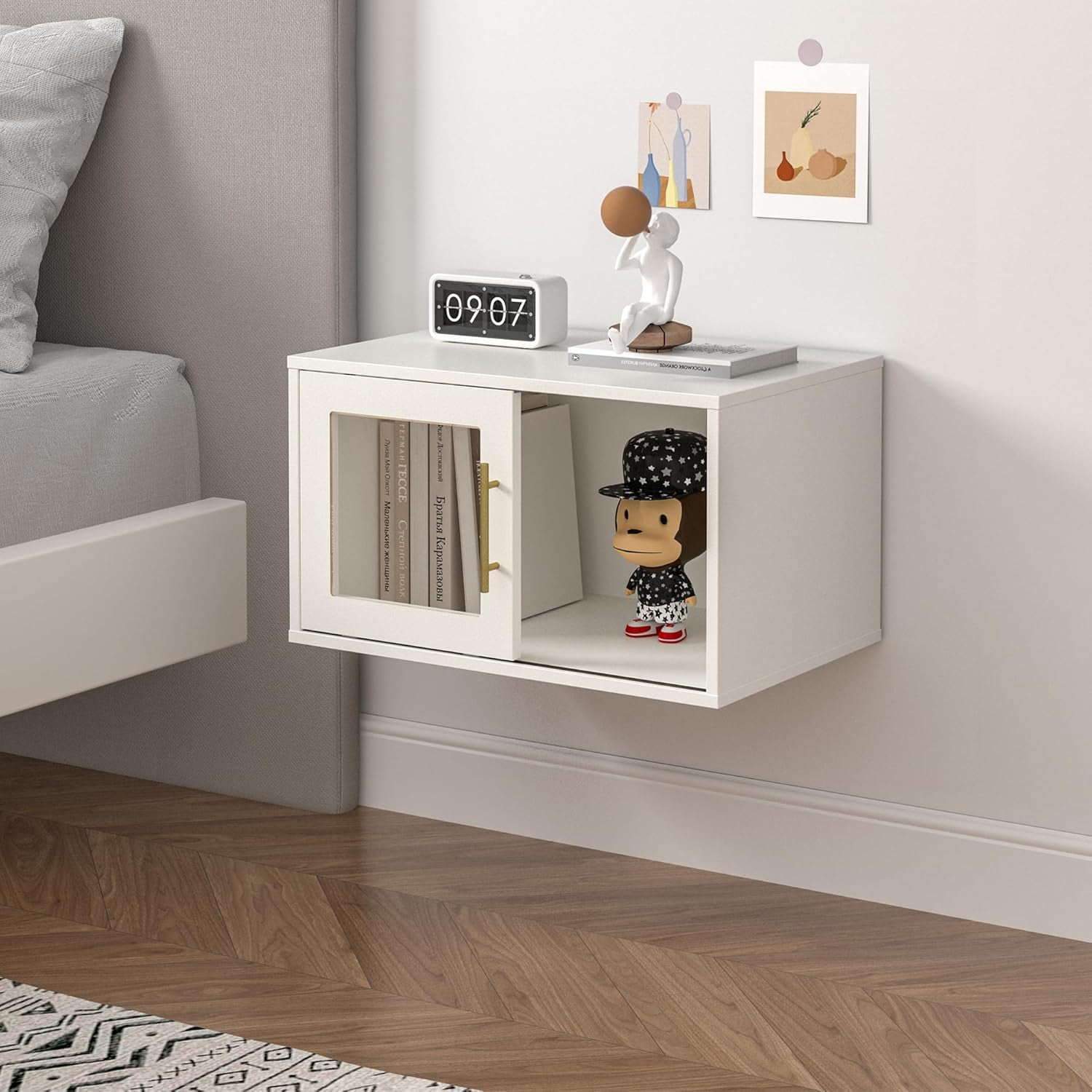 Superjoe Cube Storage Organizer with Acrylic Door, White Stackable ...