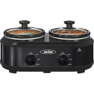 Triple Slow Cooker with 3 Warming Electric Spoons, 1.5 Quart Oval Crock ...