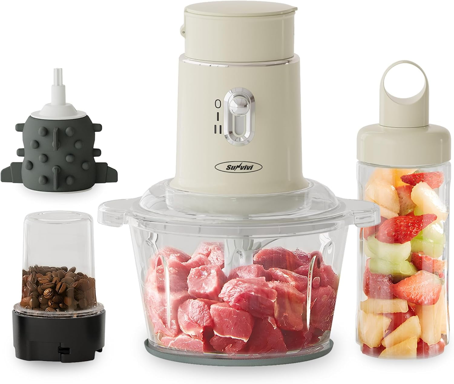 Superjoe Electric Food Chopper, Electric 4 in 1 Food Grinder for ...