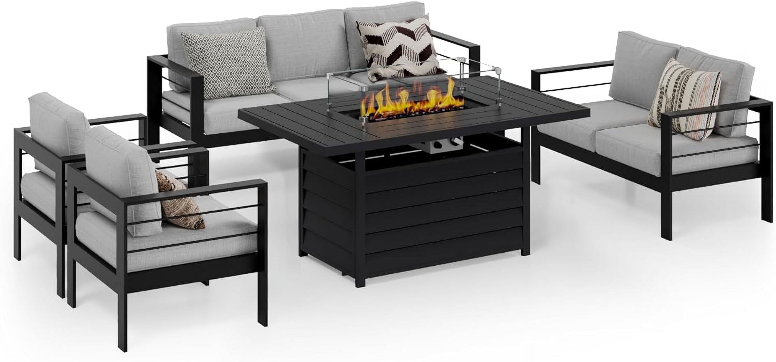 Superjoe Outdoor Furniture Set w/CSA Certified 54in Propane Gas Fire ...