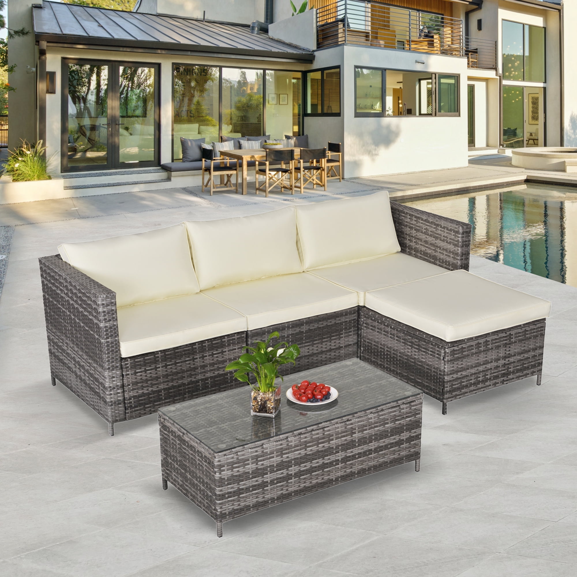 Superjoe Outdoor Patio Furniture 5 Pcs All-Weather Wicker Rattan ... Superjoe Outdoor Patio Furniture 5 Pcs All-Weather Wicker Rattan ...