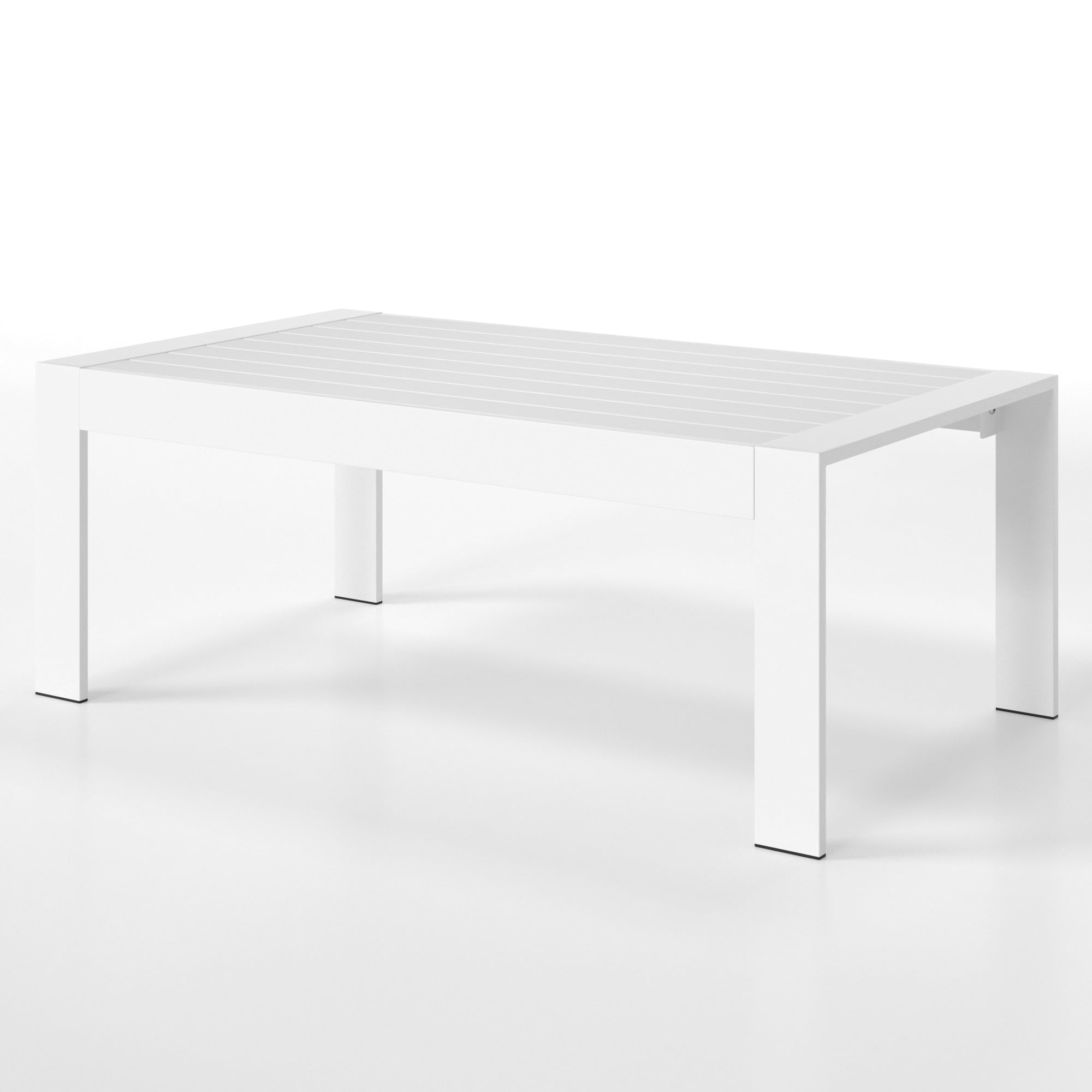 Modway Stance Outdoor Patio Aluminum Coffee Table in White Natural ...