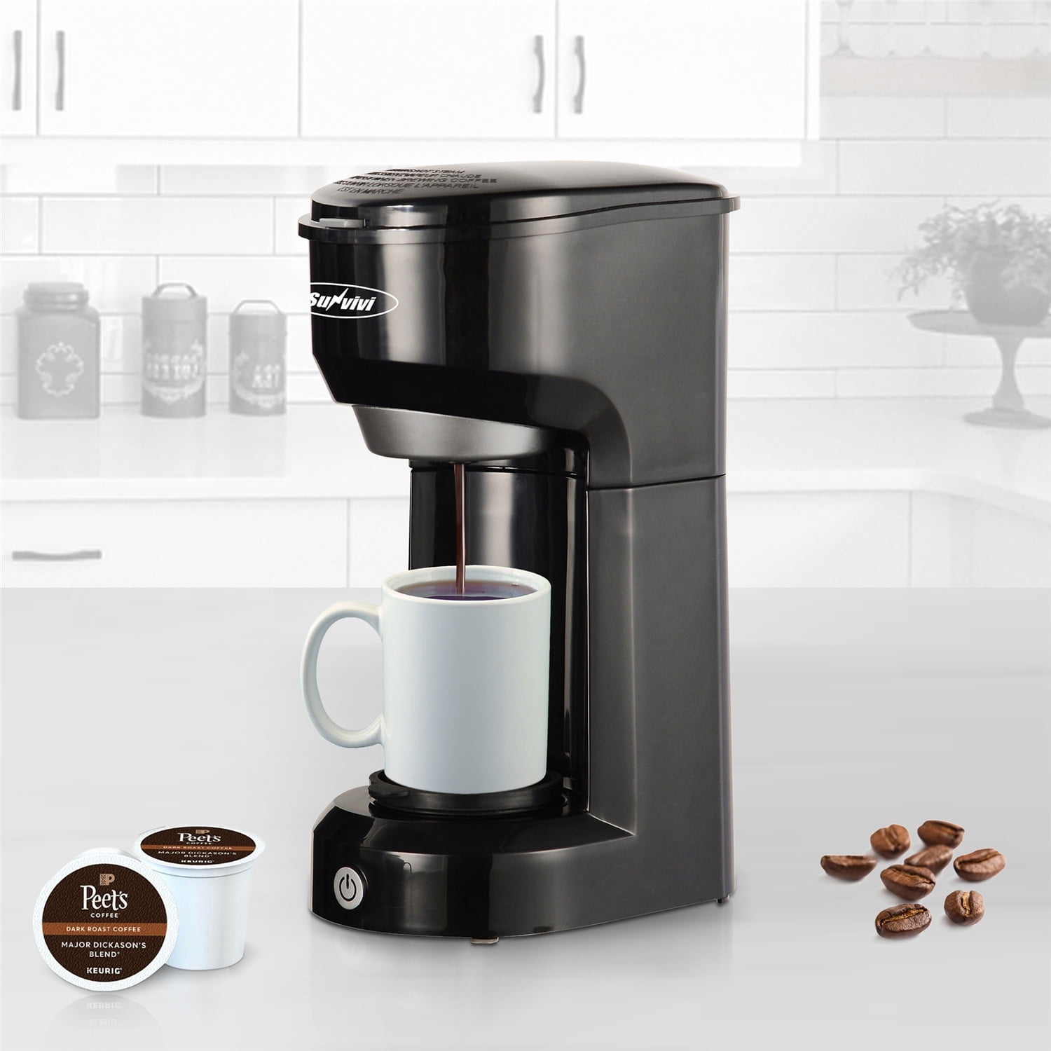 Superjoe Single Serve Coffee Maker for Pods and Ground Coffee, 6-14OZ ...