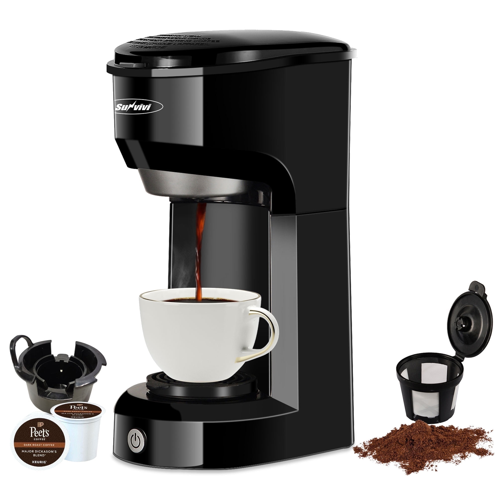 Superjoe Single Serve Coffee Maker, K-Cup Brewer for Single Cup Pod ...