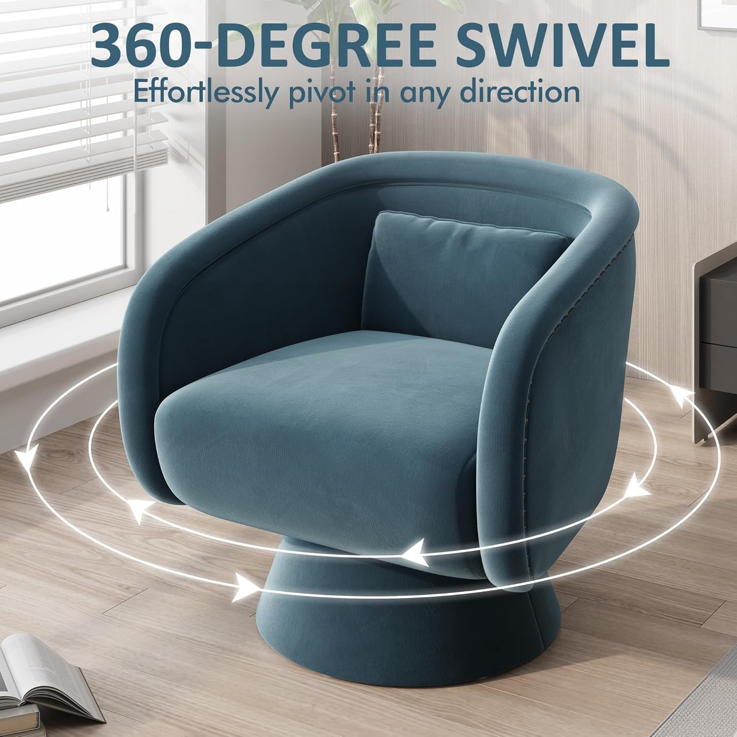 Superjoe Swivel Barrel Chair,360 Degree Swivel Accent Chair, Modern ...