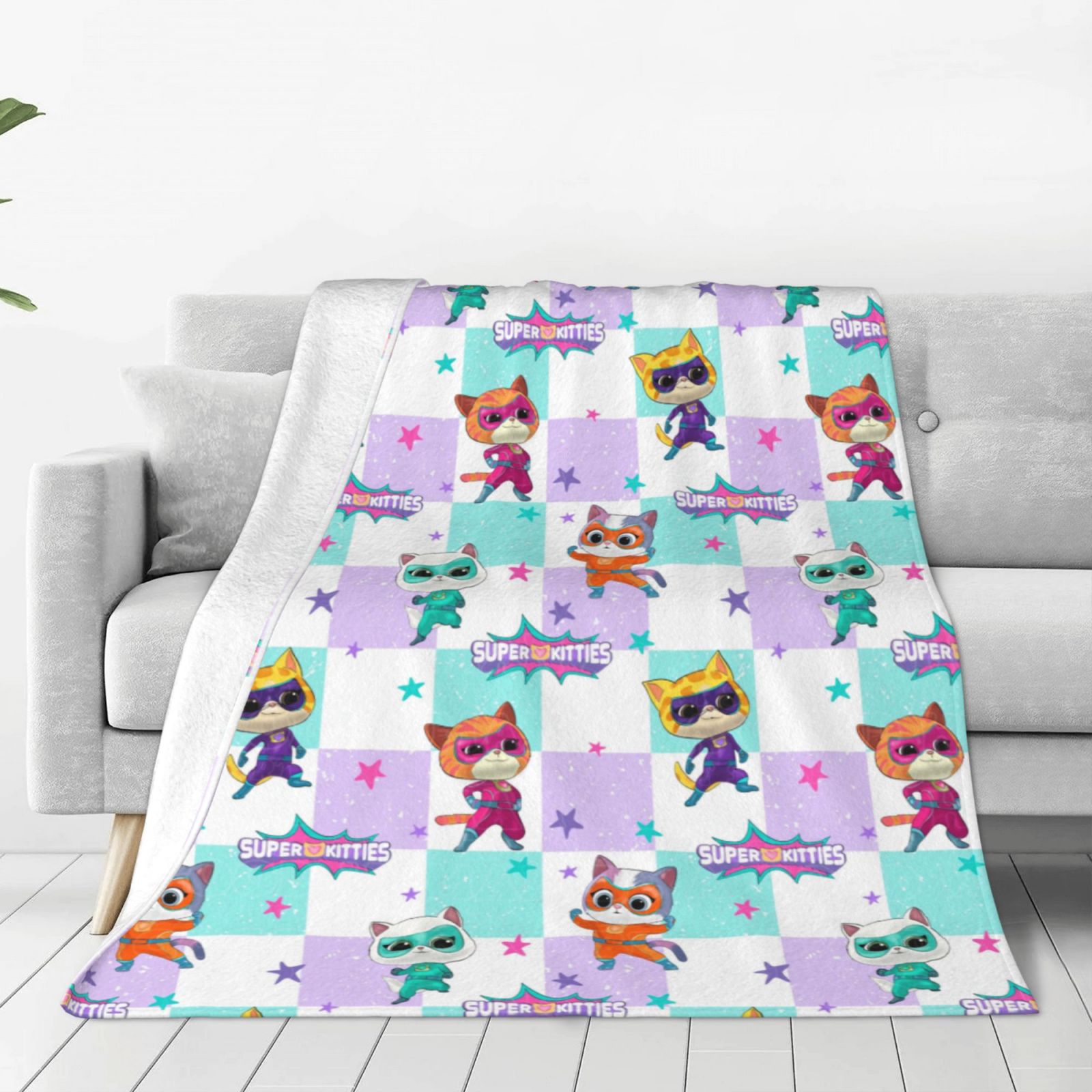 Superkitties Kids Adults Ultra-Soft Micro Fleece Blanket Throw All ...