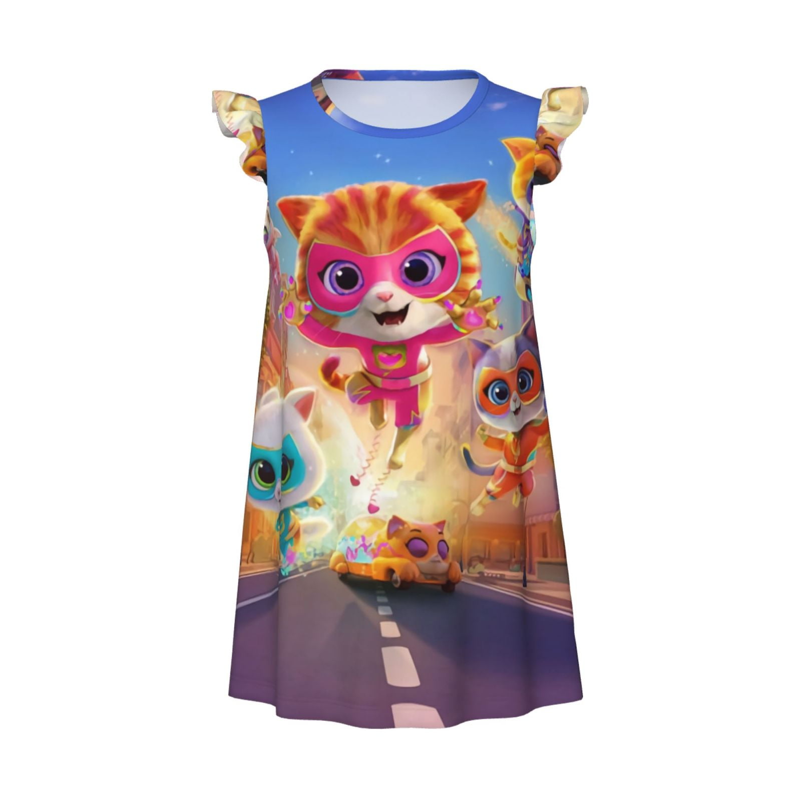 Superkitties Little Girls Nightgowns Soft Flutter Sleeve Night Dress ...