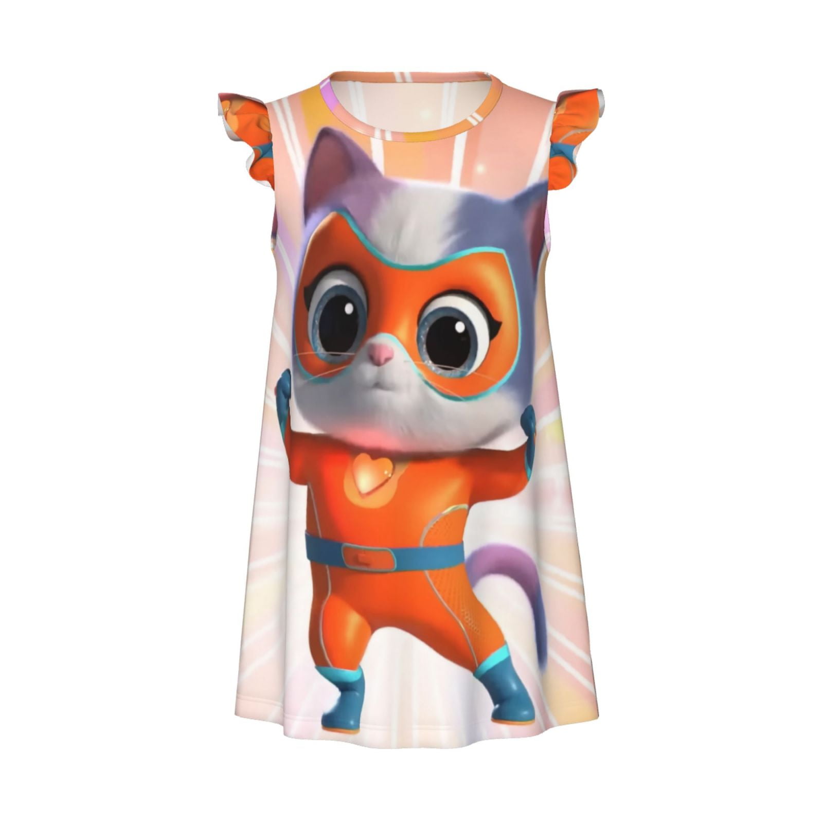 Superkitties Little Girls Nightgowns Soft Flutter Sleeve Night Dress ...