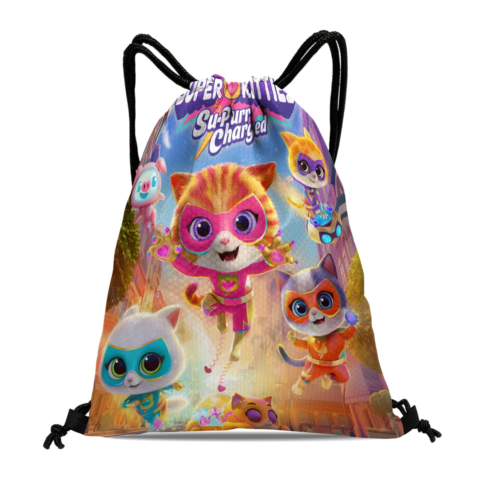 Superkitties Super Kitties Gym Drawstring Backpack:Waterproof design ...