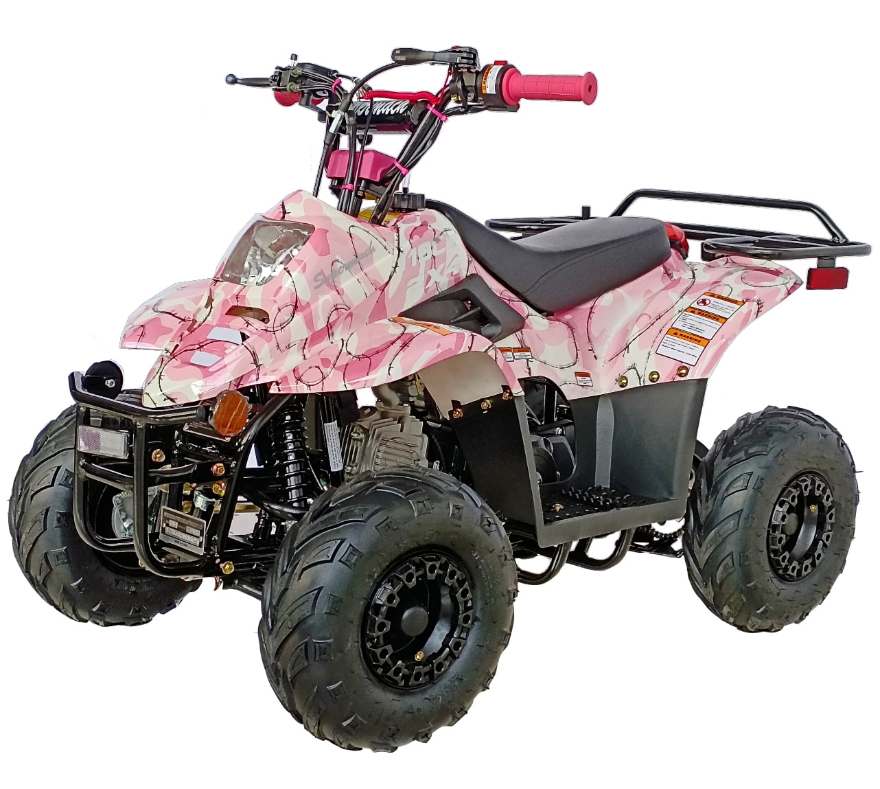 Supermach 110cc 4-Stroke Kids ATV, Pink Camo Quad with Automatic ...