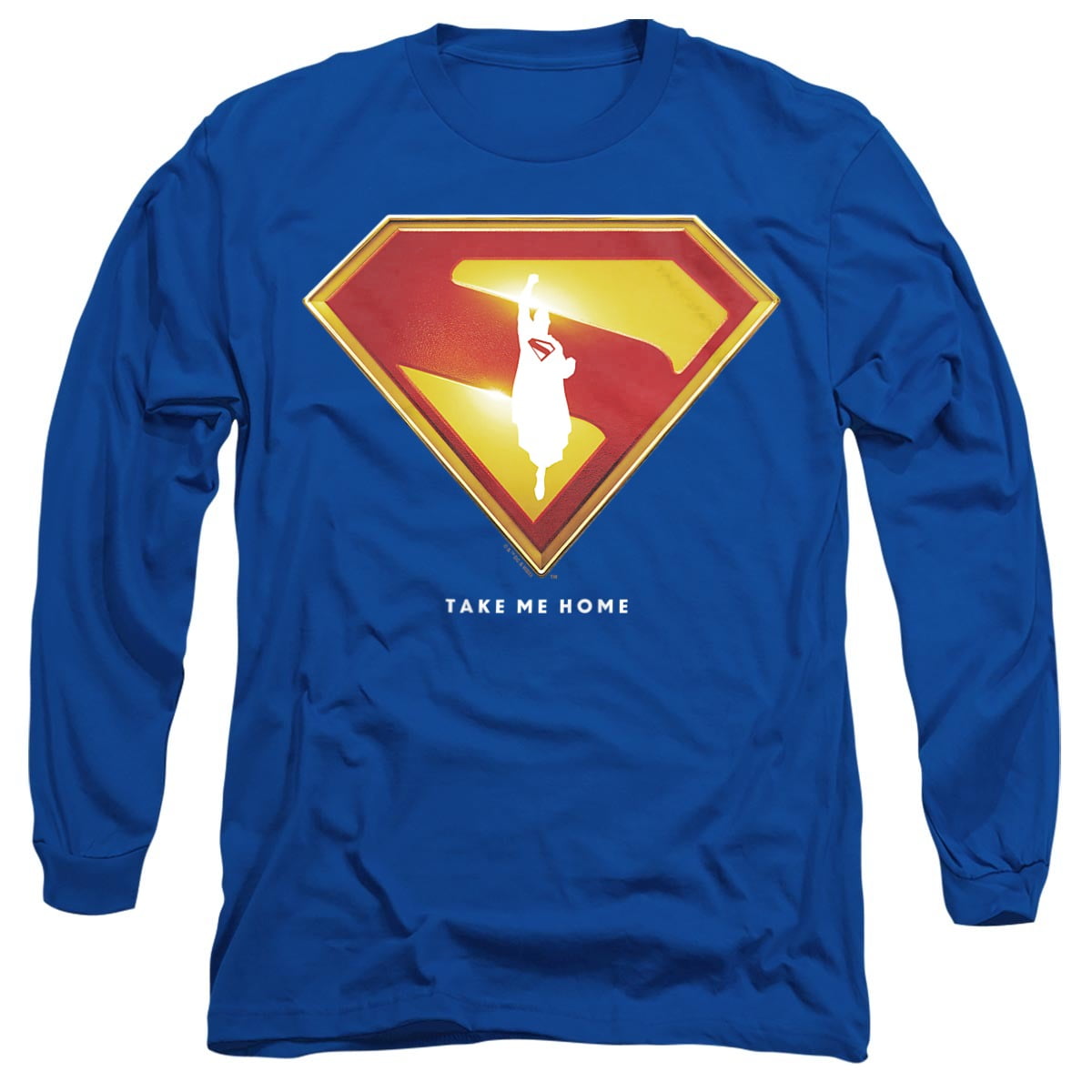 Superman 2025 Movie Take Me Home Shield Unisex Adult Long-Sleeve T ...