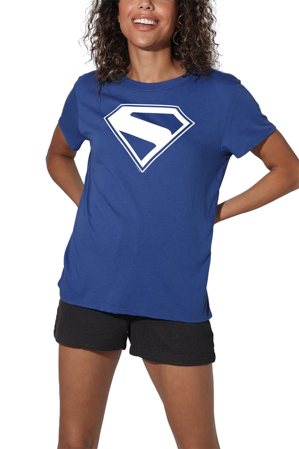 Superman 2025 New Logo White Women's Loose T-Shirt - Walmart.com