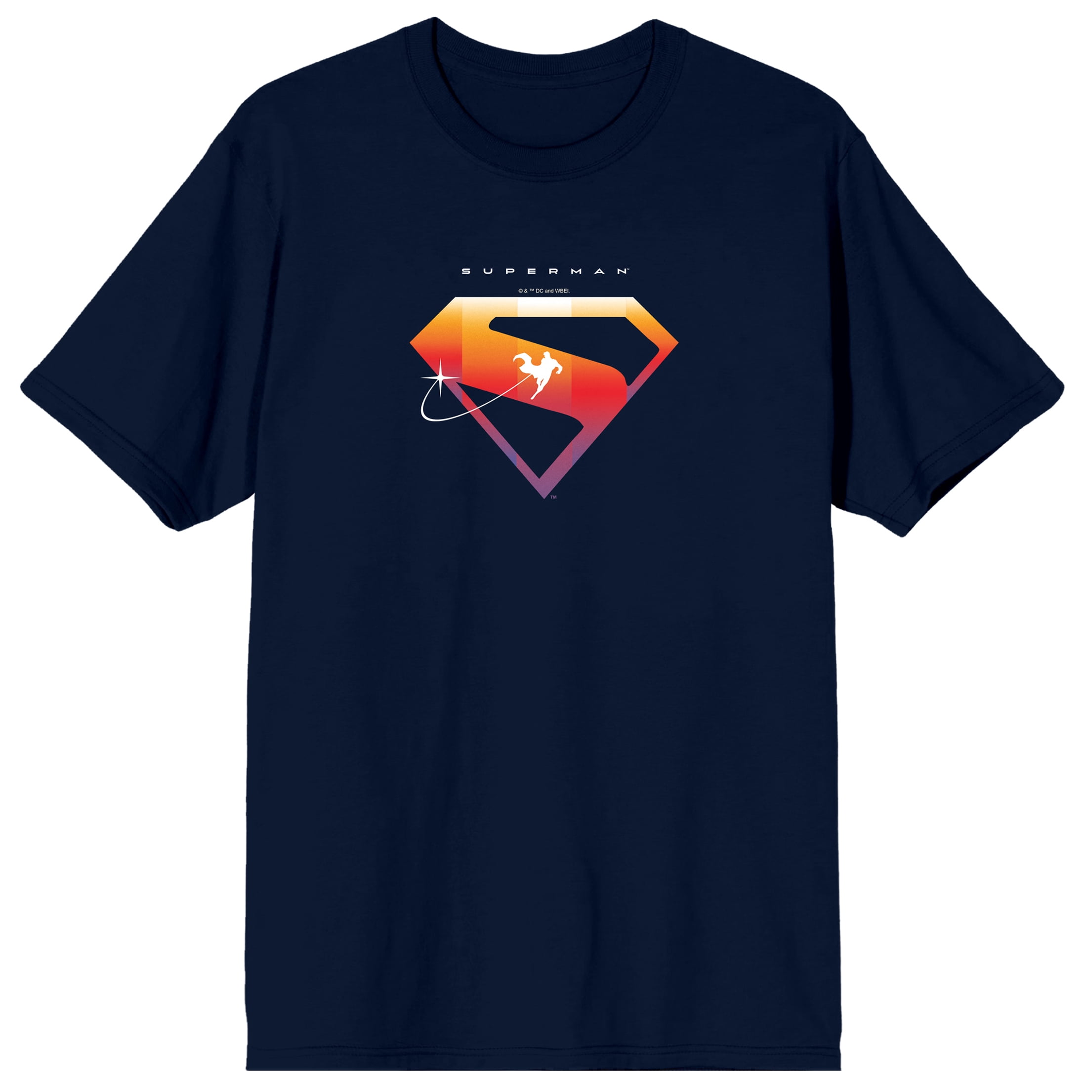 Superman 2025 Silhouette Logo Adult Navy Crew Neck Short Sleeve T-shirt ...