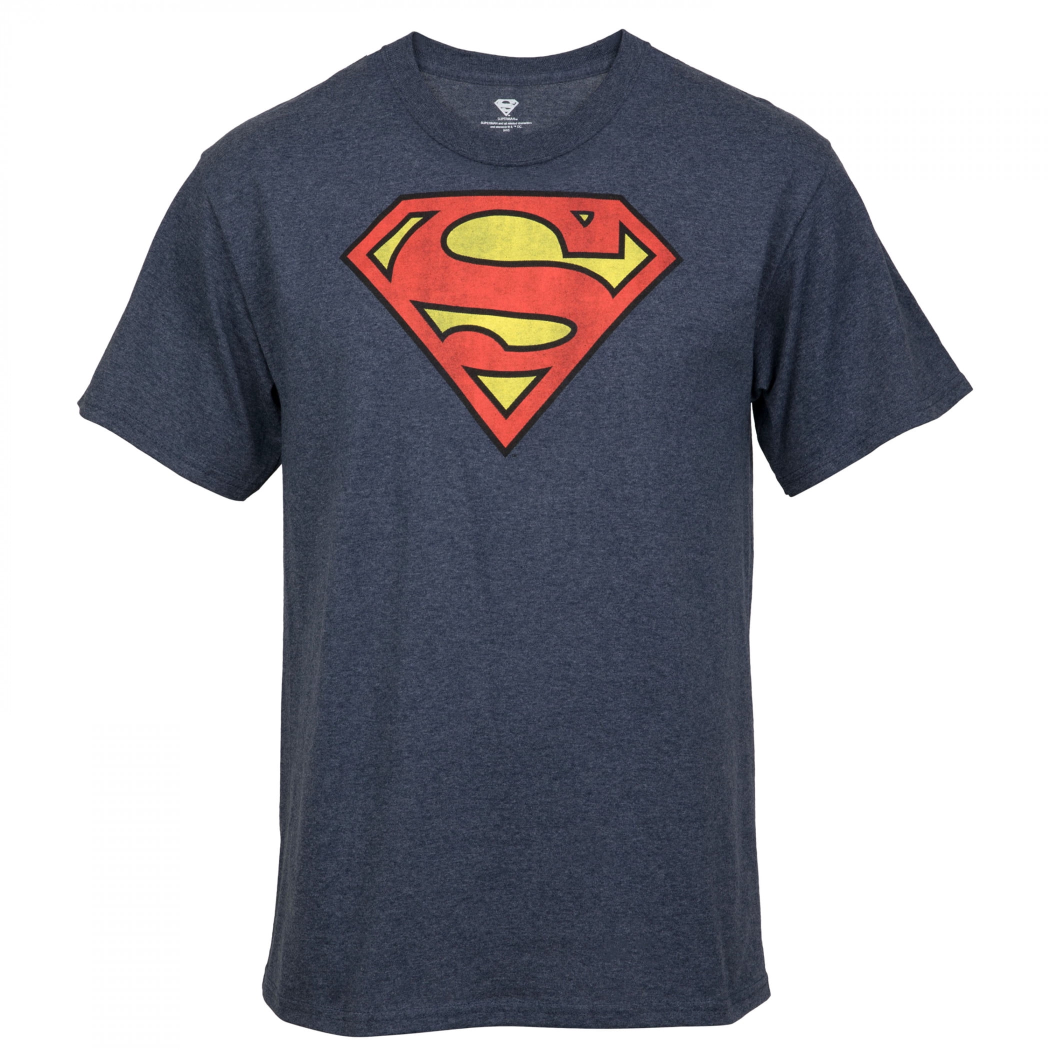 Superman 797251-medium Mens DC Comics Logo Heather T-Shirt, Navy ...