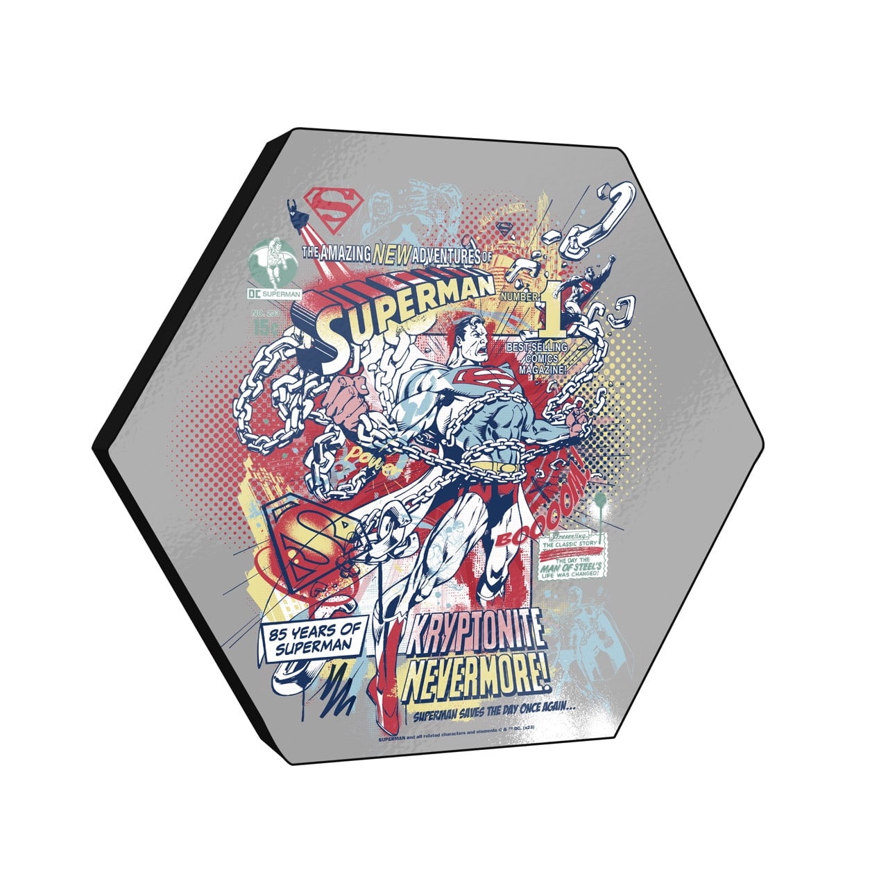Superman 85th Anniversary (Kryptonite Nevermore) KNEXAGON® Wood Print ...