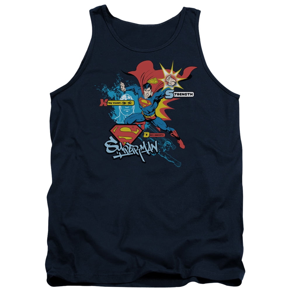 Superman Abilities Adult Tank Top Navy - Walmart.com