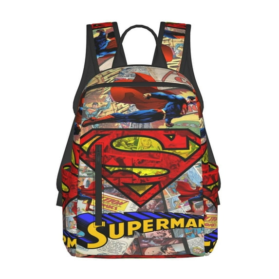 Superman Backpack Cute Cartoon Students Laptop Bags Bookbag Lightweight ...
