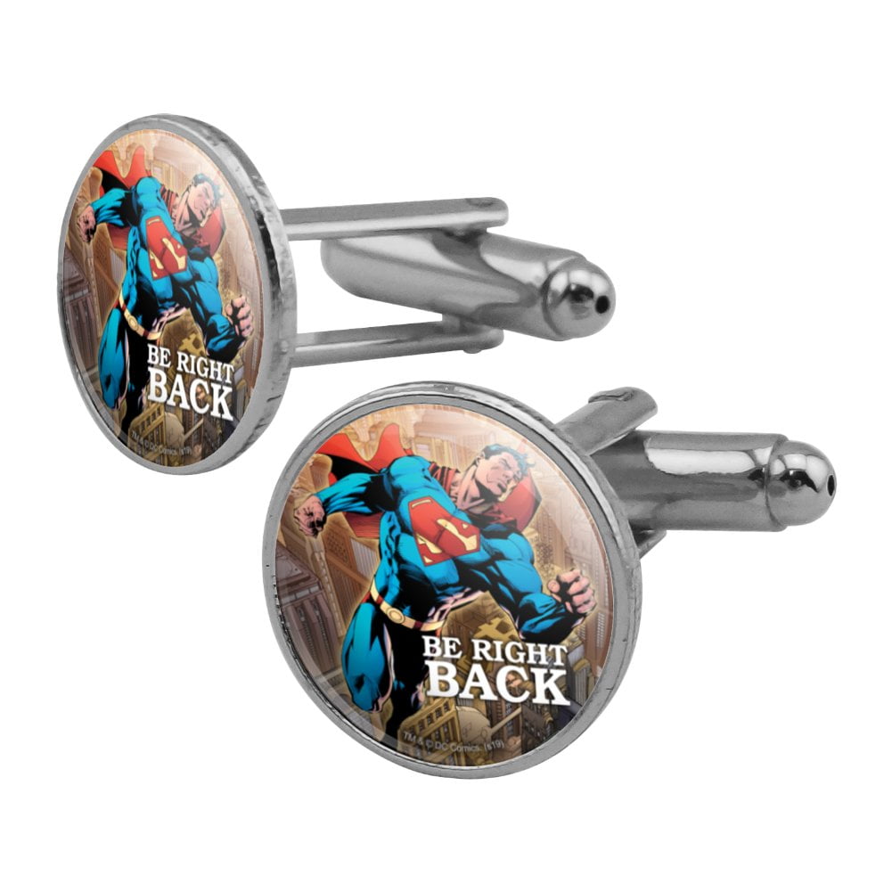 Superman Be Right Back Round Cufflink Set Silver Color - Walmart.com