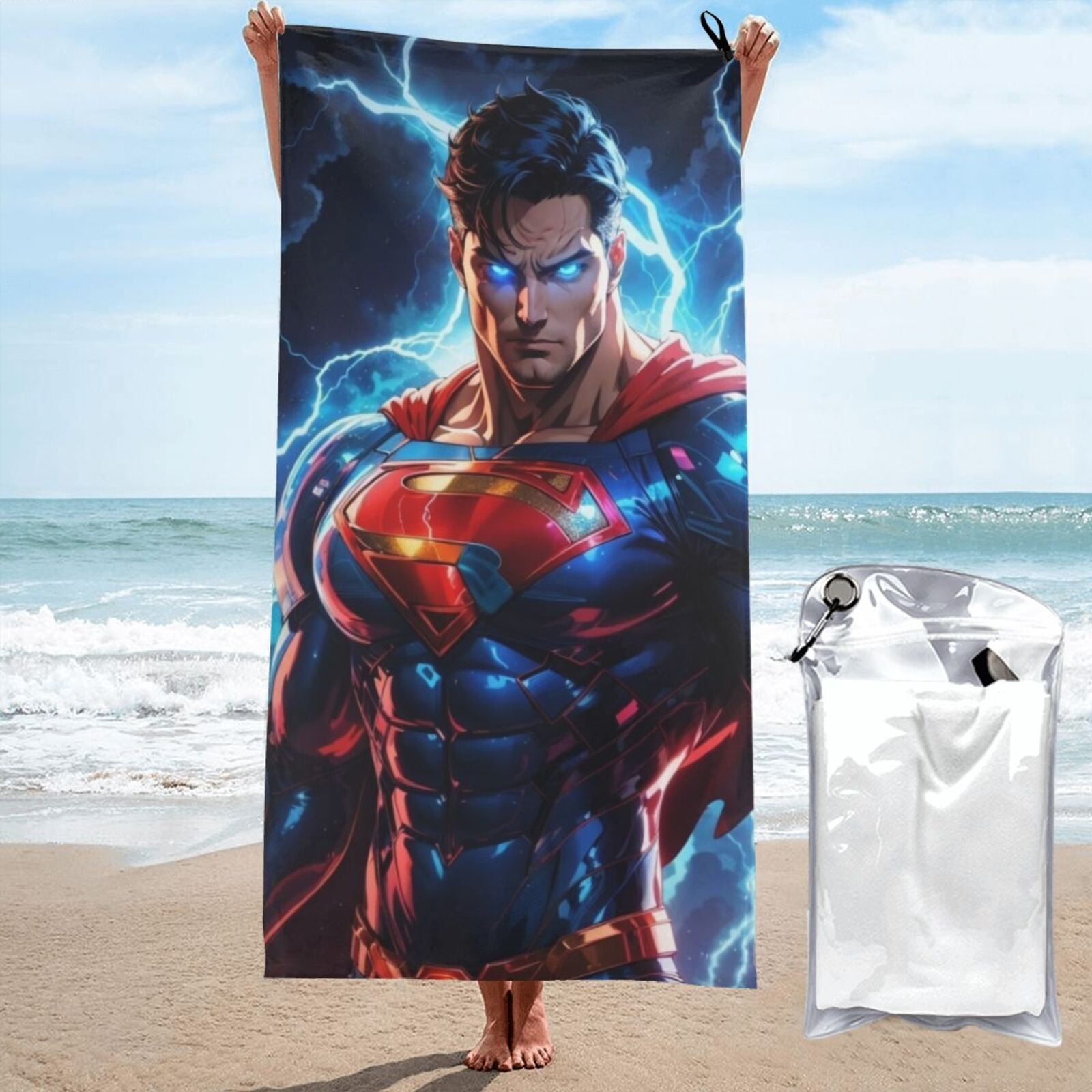 Superman Beach Towels Lightweight Sand Free Oversized Large Bath Towel ...
