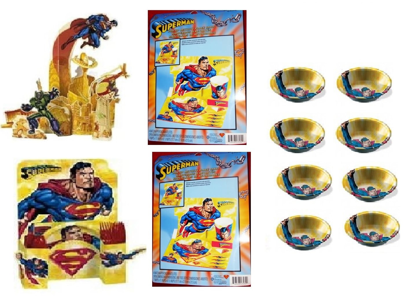 Superman Birthday Party Supplies Bundle Pack includes 1 Centerpiece, 1 ...