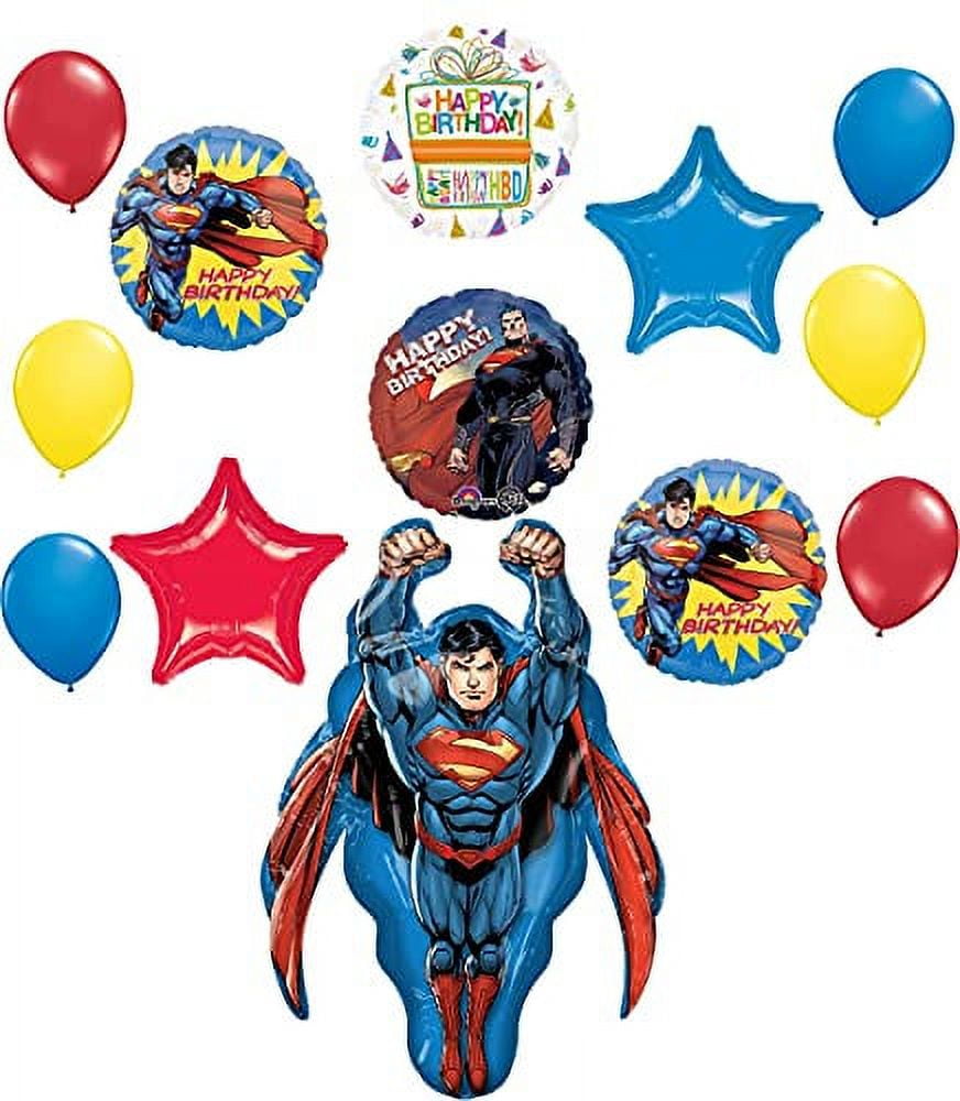 Superman Birthday Party Supplies Superhero Balloon Bouquet Decorations ...