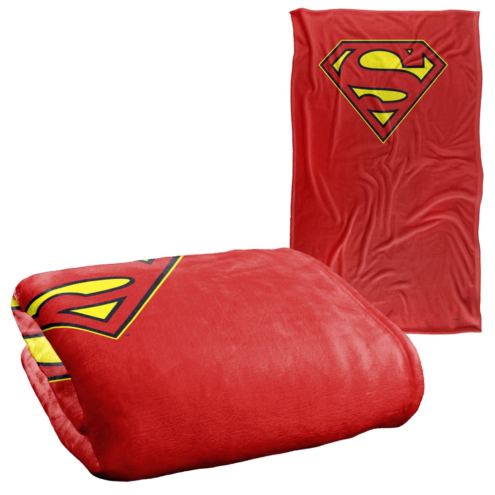 Superman Blanket, 36' x 58', Superman Cape Full Color Logo Silky Touch ...