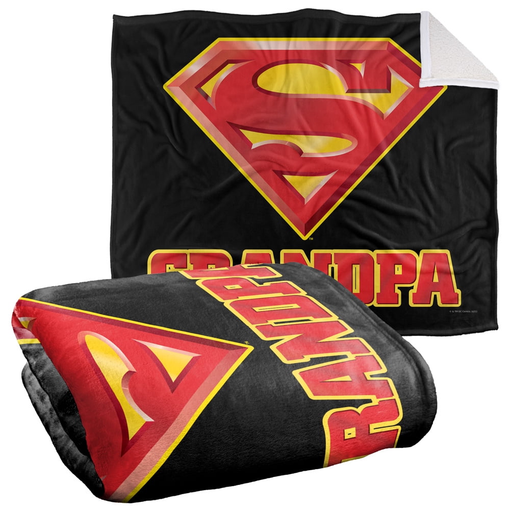 Superman Blanket, 50"x60", Super Grandpa Silky Touch Sherpa Back Super ...