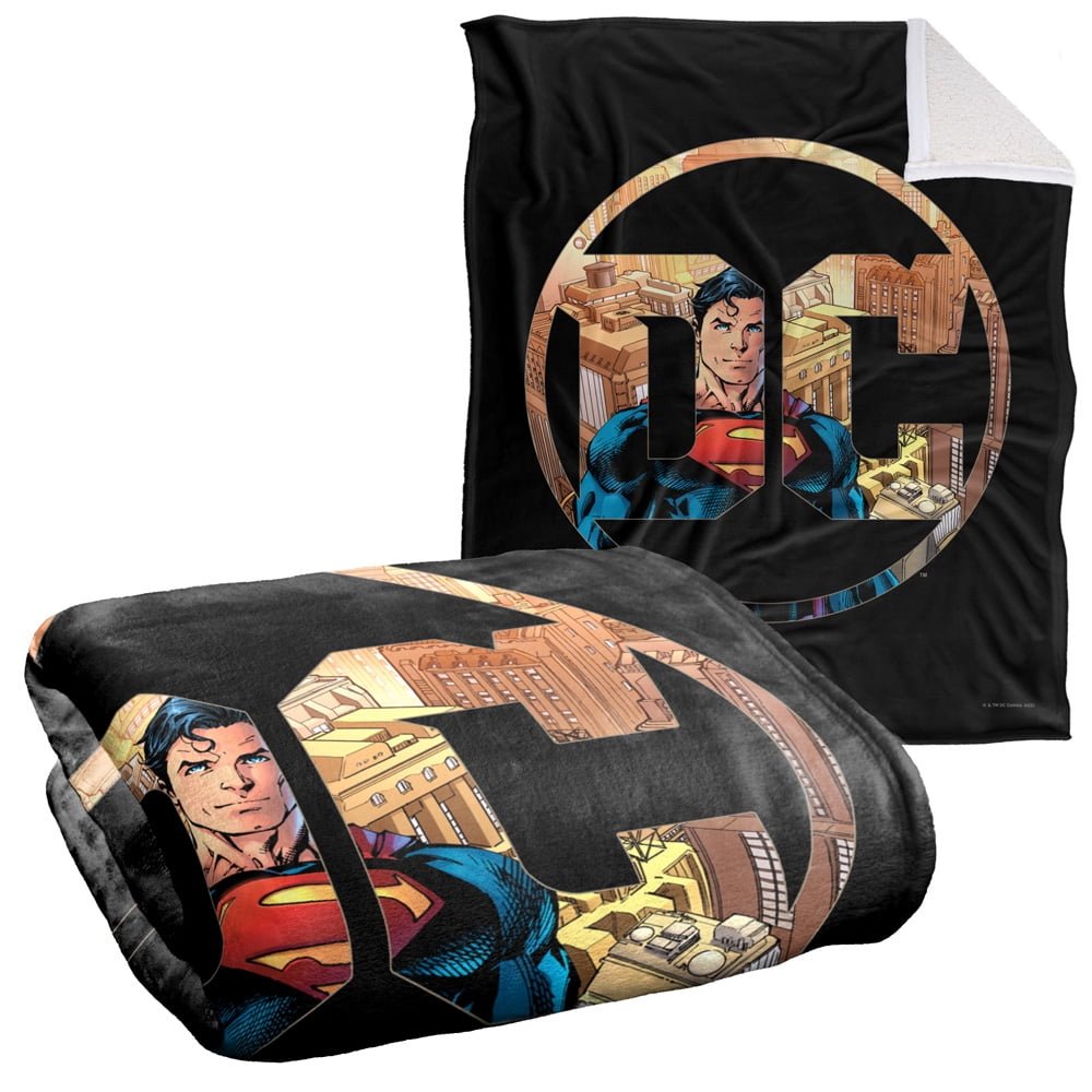 Superman Blanket, 50"x60", Superman Dc Silky Touch Sherpa Back Super ...