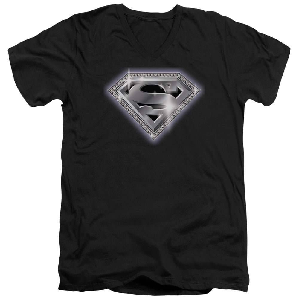 Superman - Bling Shield - Slim Fit V Neck Shirt - Large - Walmart.com