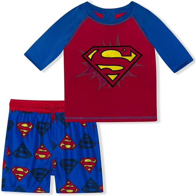 Superman Boys 2 Piece Bathing Suit Set, Toddler - Walmart.com