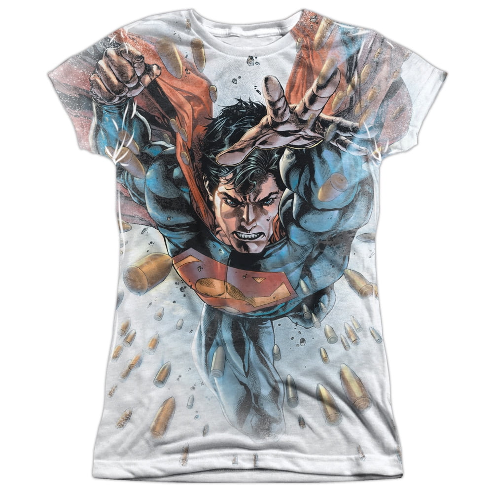 Superman Bullets In The Sky Girls Jr Sublimation White - Walmart.com