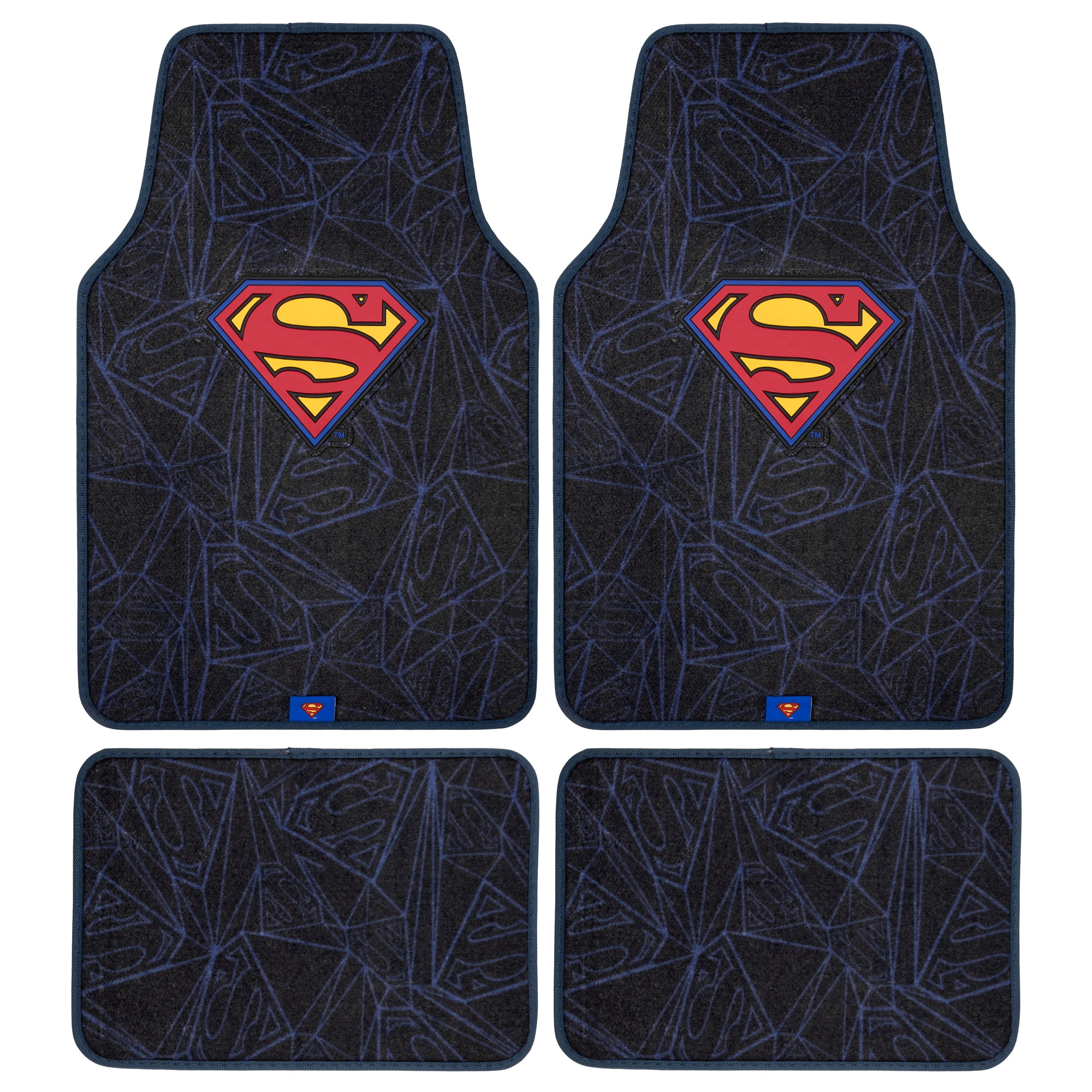 Superman Carpet Car Floor Mats, DC Comics Design, for Car, Truck, SUV ...