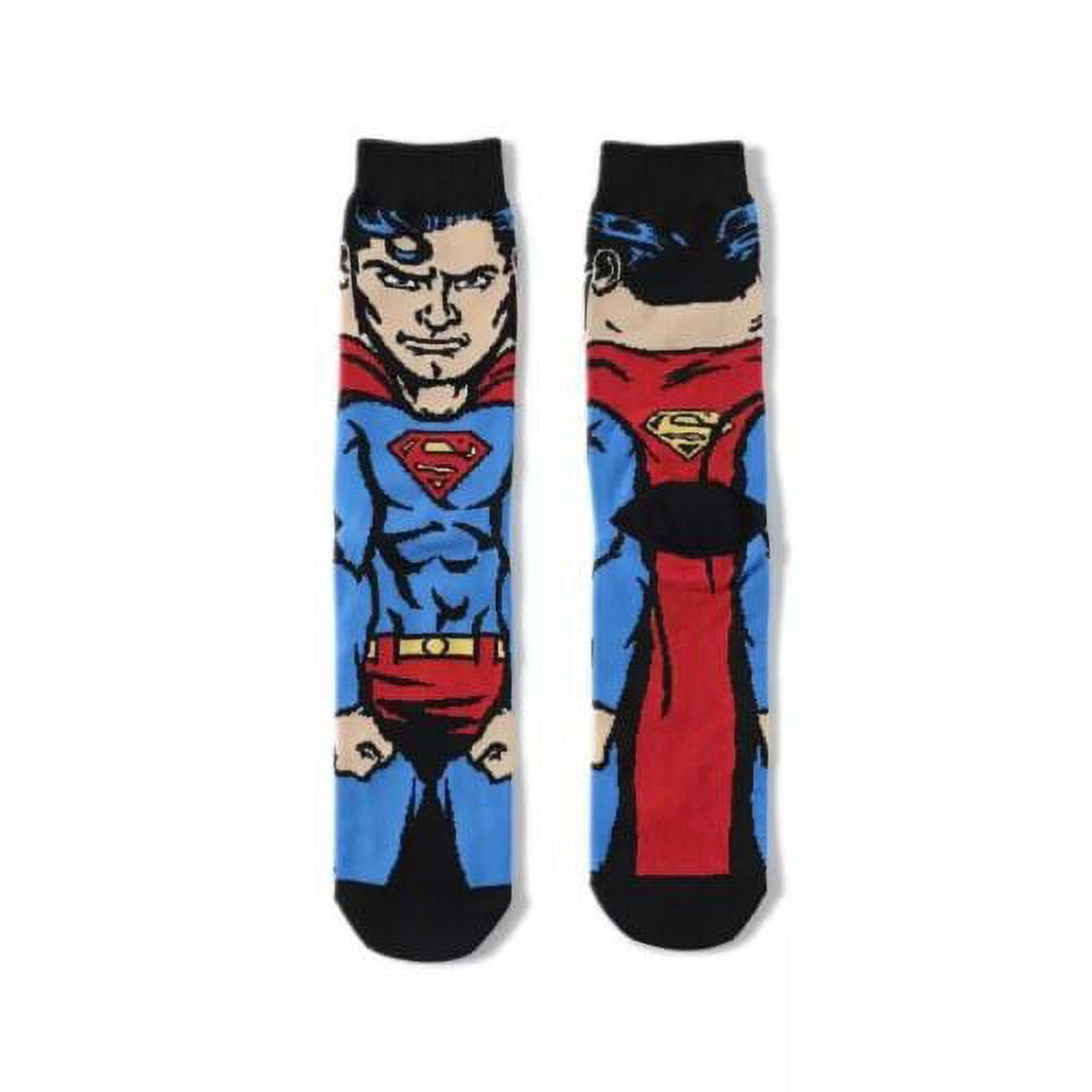 Superman Cartoon Socks, Fun Novelty Mens/Womens Crew Character Socks ...